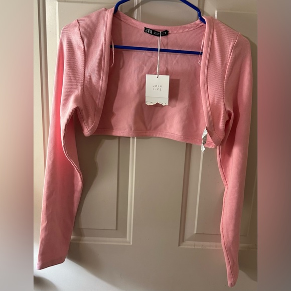 Zara | Shirts & Tops | Zara Girls Pink Shrug | Poshmark